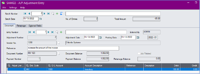 Adjusting Entries in Sage 300