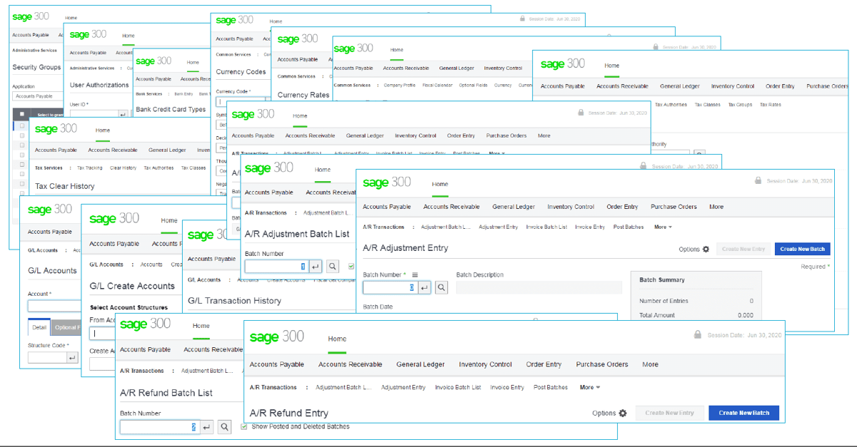 About Sage 300c 2017 Web Screens