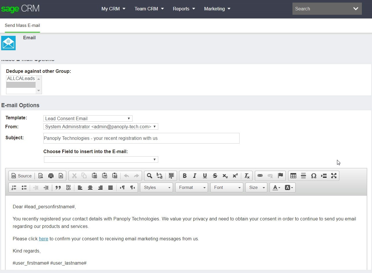 How to Manage Marketing Consent in Sage CRM