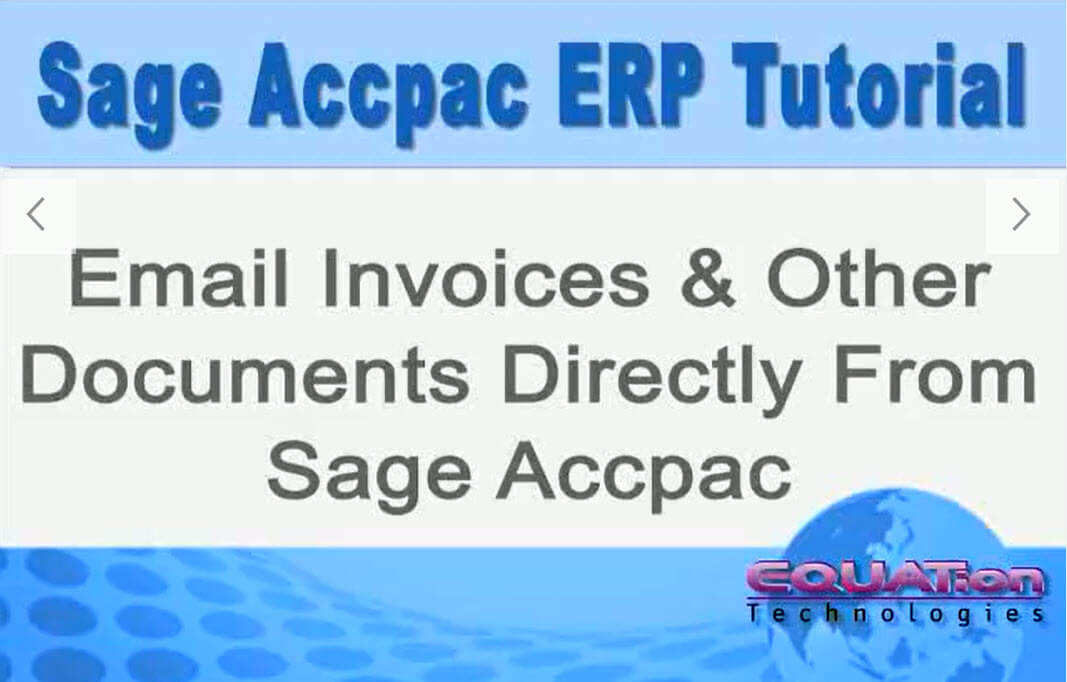 Sage Accpac Training Video - Email Invoices & Statements